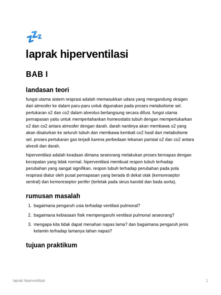 Laprak Hiperventilasi | PDF