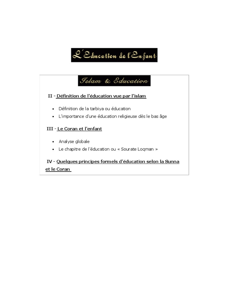 L'Education de L'enfant | PDF L'Education de L'enfant | PDF