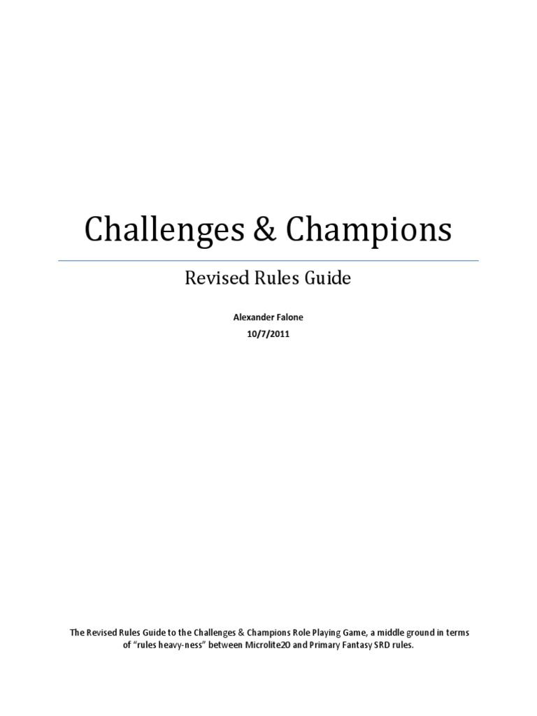 Challenges & Champions | PDF | Dwarf (Dungeons & Dragons)