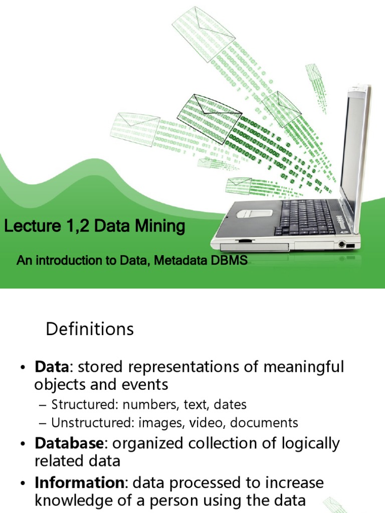 Lecture 1,2 Introduction To DM | PDF Lecture 1,2 Introduction To DM | PDF