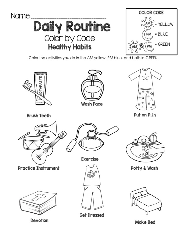 Daily Routine: Color by Code | PDF | Wellness