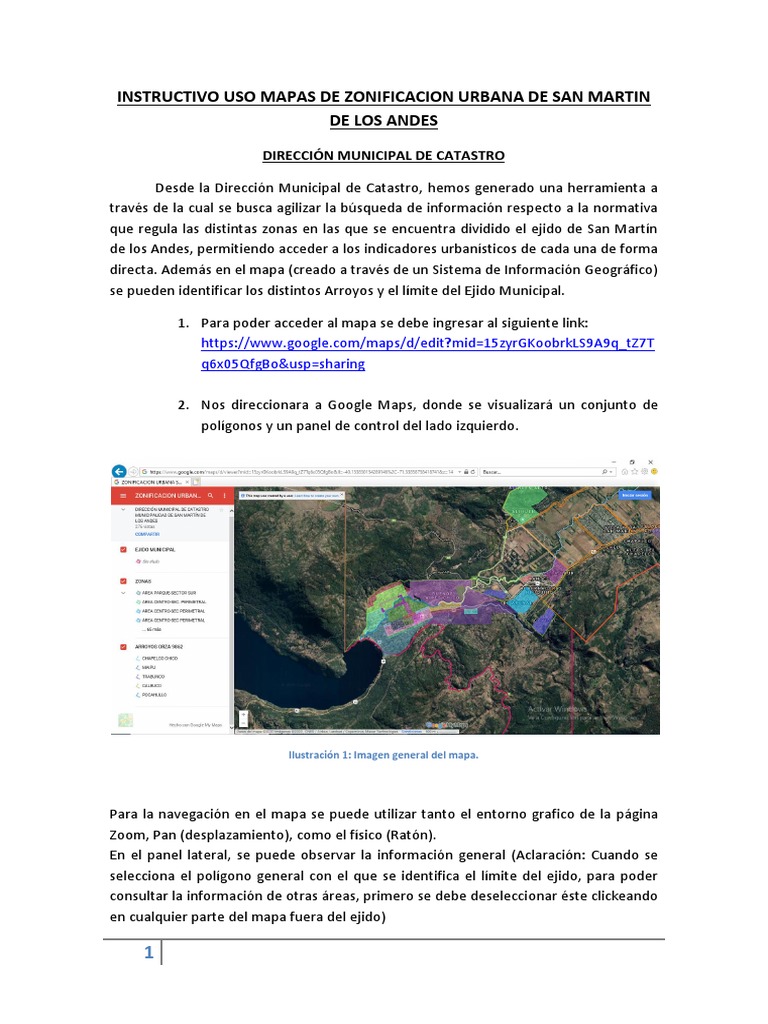 Instructivo Uso Mapa de Zonificacion Urbana de San Martin de Los Andes - V... | PDF | Tecnología
