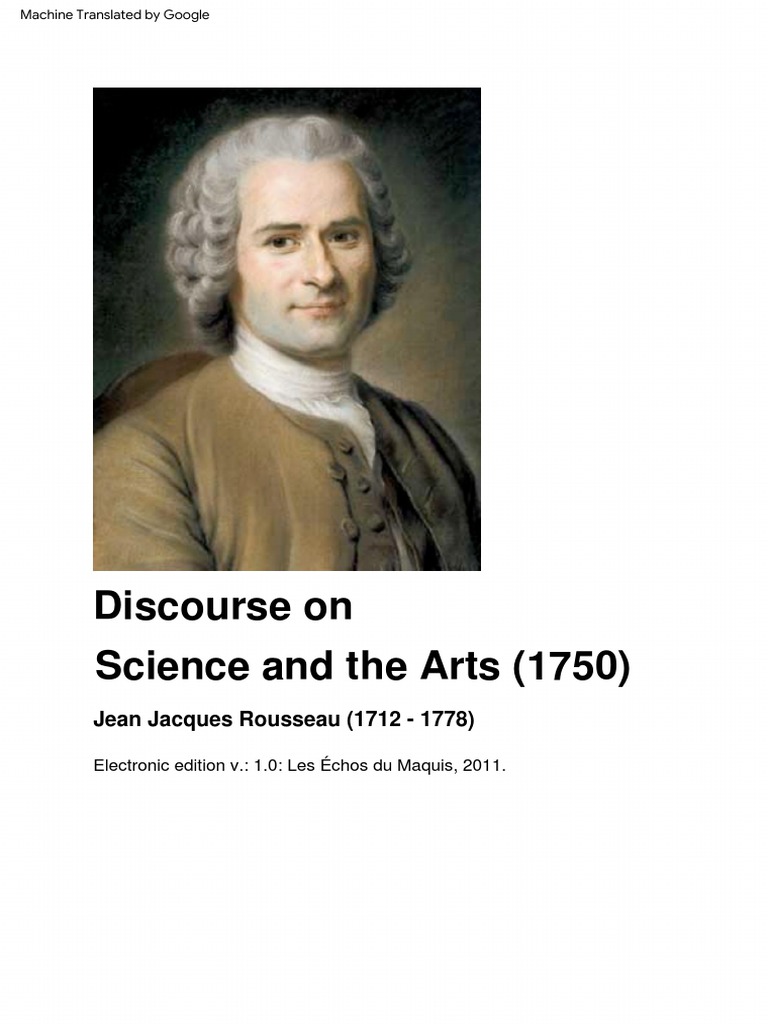 Rousseau's 1750 Discourse on Arts | PDF