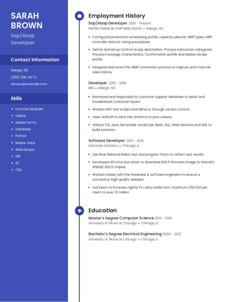 Sap Abap Developer Resume 1 | PDF