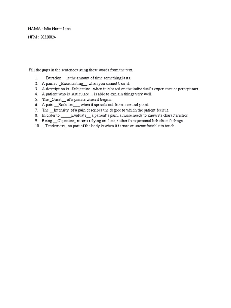 Mia Nurar Lina 20320024 | PDF | Self-Improvement