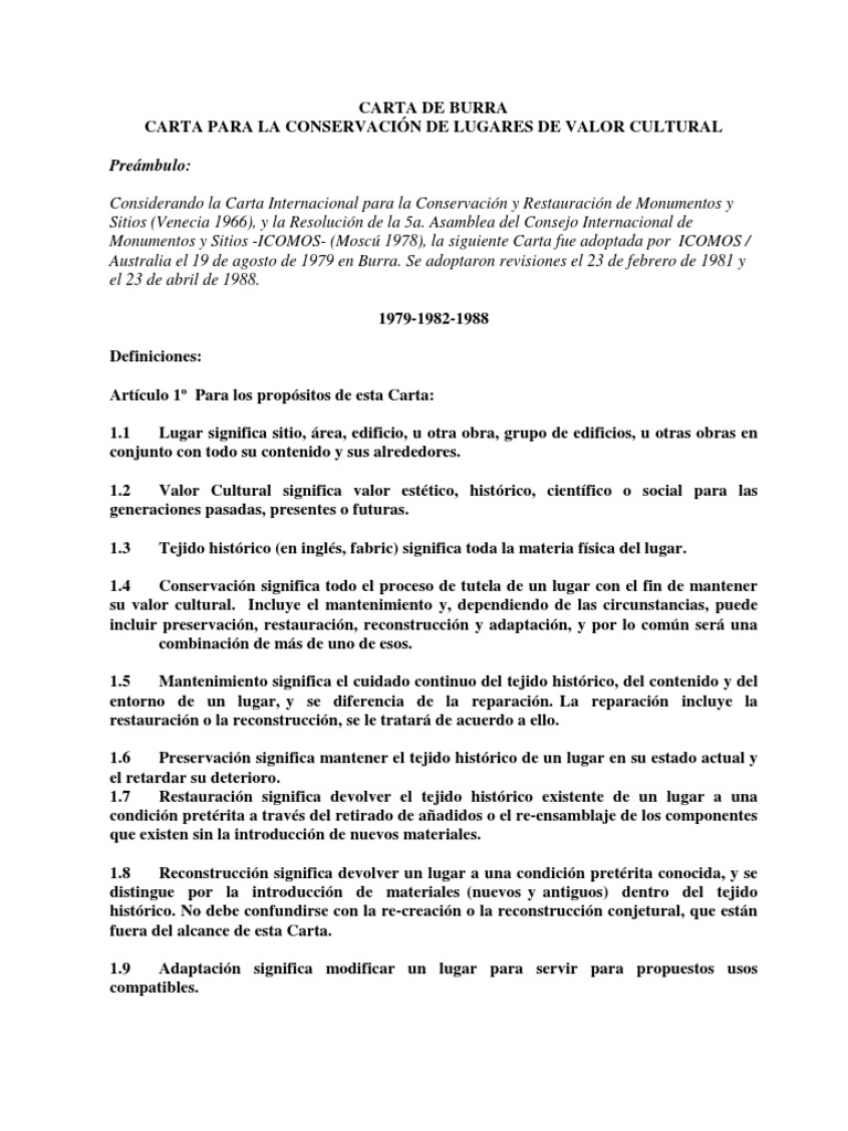 Carta de Burra | PDF
