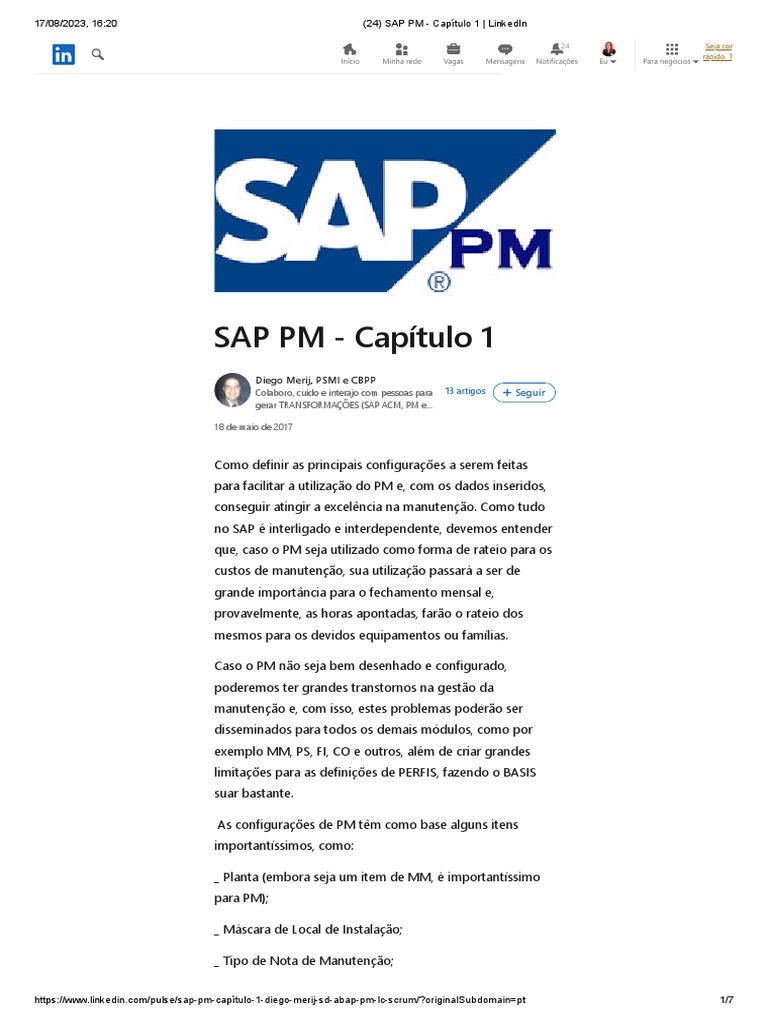 SAP PM - Capítulo 1 - LinkedIn | PDF