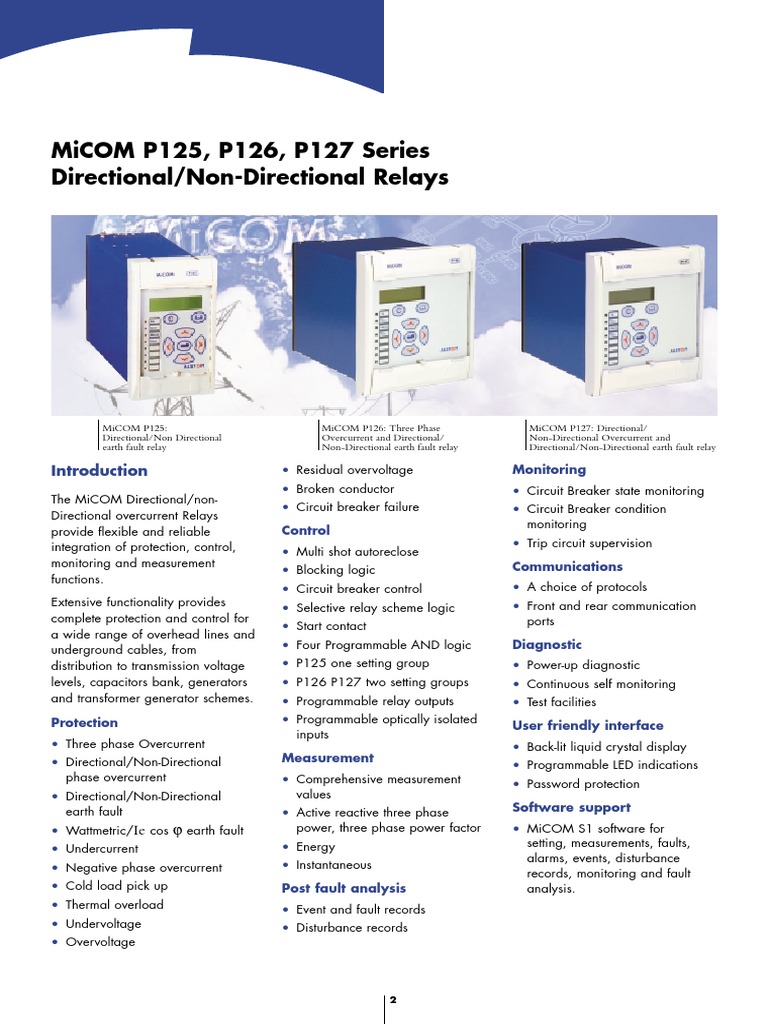 Micom P127 | PDF | Relay | Scada