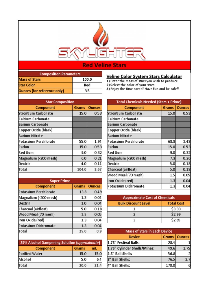 Star Calculator Veline System | PDF