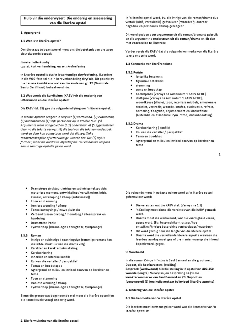 Hulp Met Lit Opstel | PDF