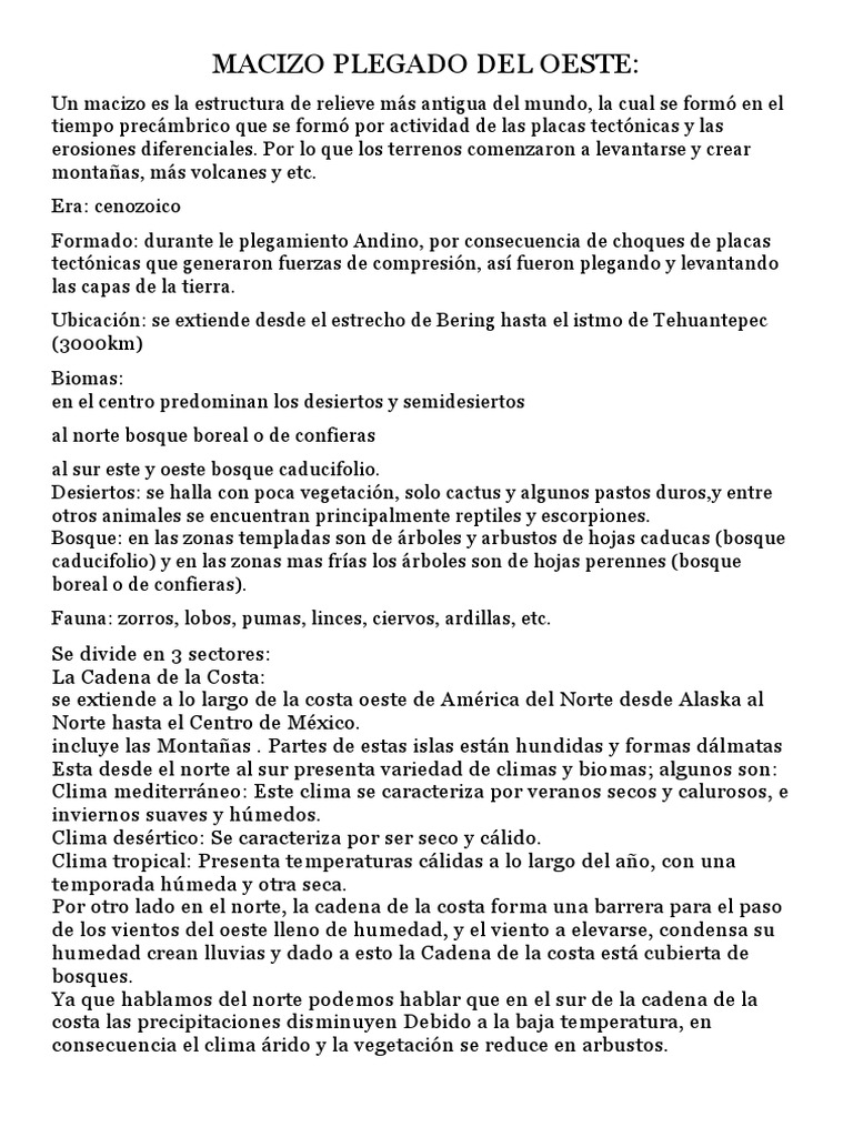 Macizo Plegado Del Oeste | PDF