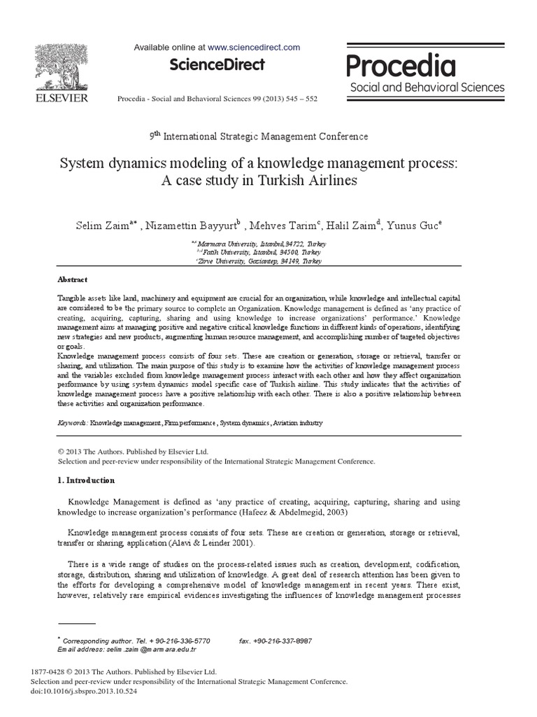 4 - System Dynamics Modeling of A Knowledge Management Process | PDF | Knowledge Management | System