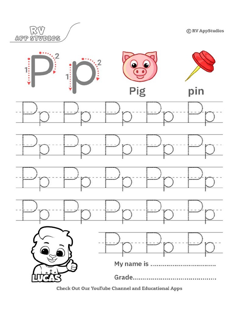 259 Free Printable Worksheets For Kids Alphabet Letter PP Tracing | PDF