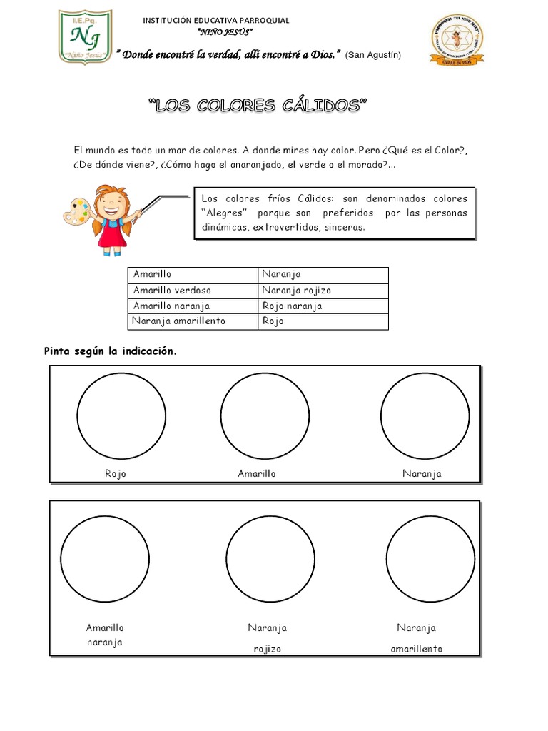 Actividad de Colores Cálidos y Fríos | PDF