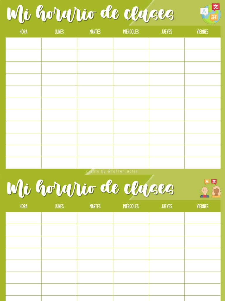 Mi Horario de Clases Semanal | PDF