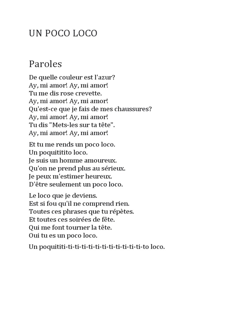Un Poco Loco | PDF