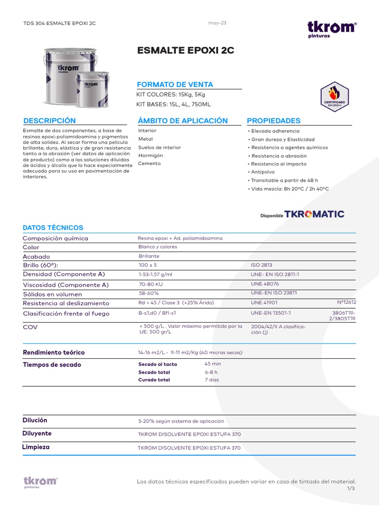 TDS 304 Esmalte Epoxi 2c-Es | PDF