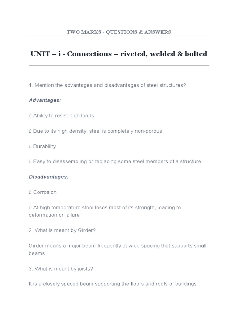 TWO MARKS - Questions | PDF