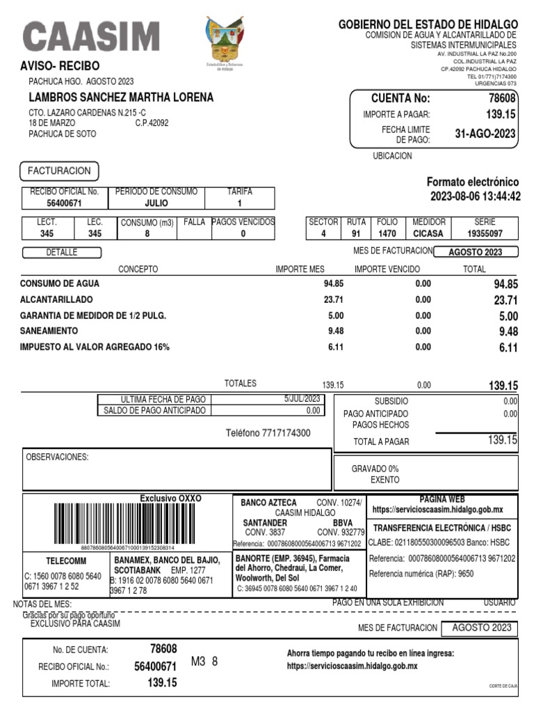 Recibo 78608 2023-08-06 | PDF