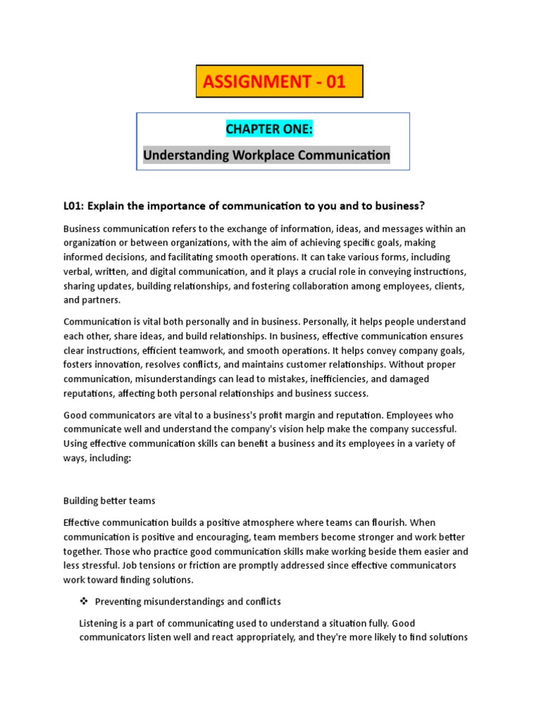 Assignment 1 Business Communication | PDF | Communication | Jargon