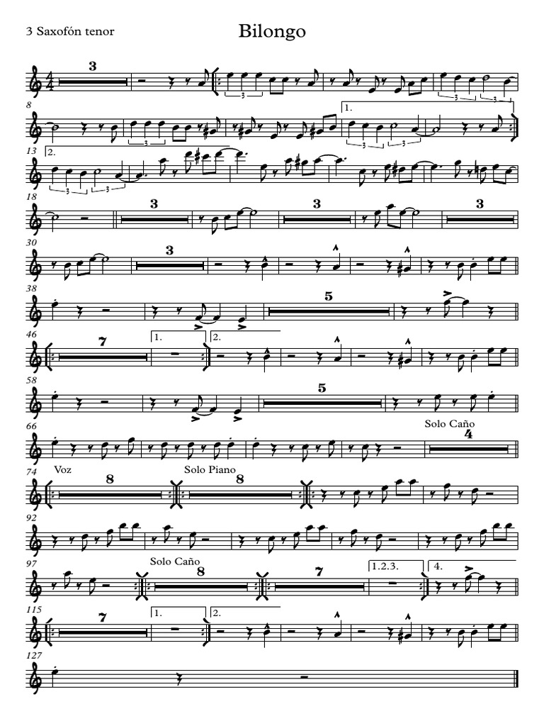 Bilongo - 3 Saxofón Tenor | PDF