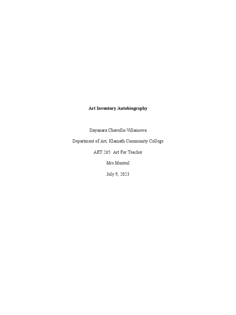 Art Autobiography | PDF