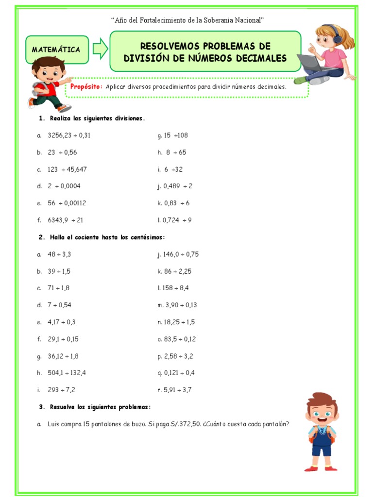 Act-Jueves-Matemátic-Resolvemos Problemas de División de Números Decimales | PDF