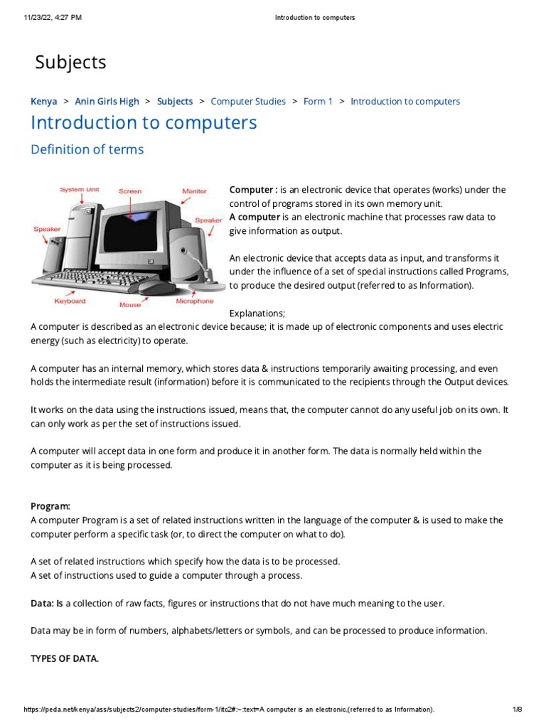 Introduction To Computers | PDF