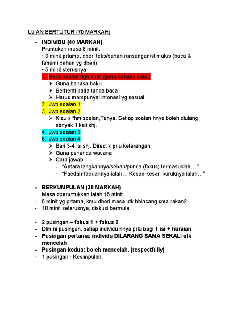 Tips UJIAN BERTUTUR | PDF