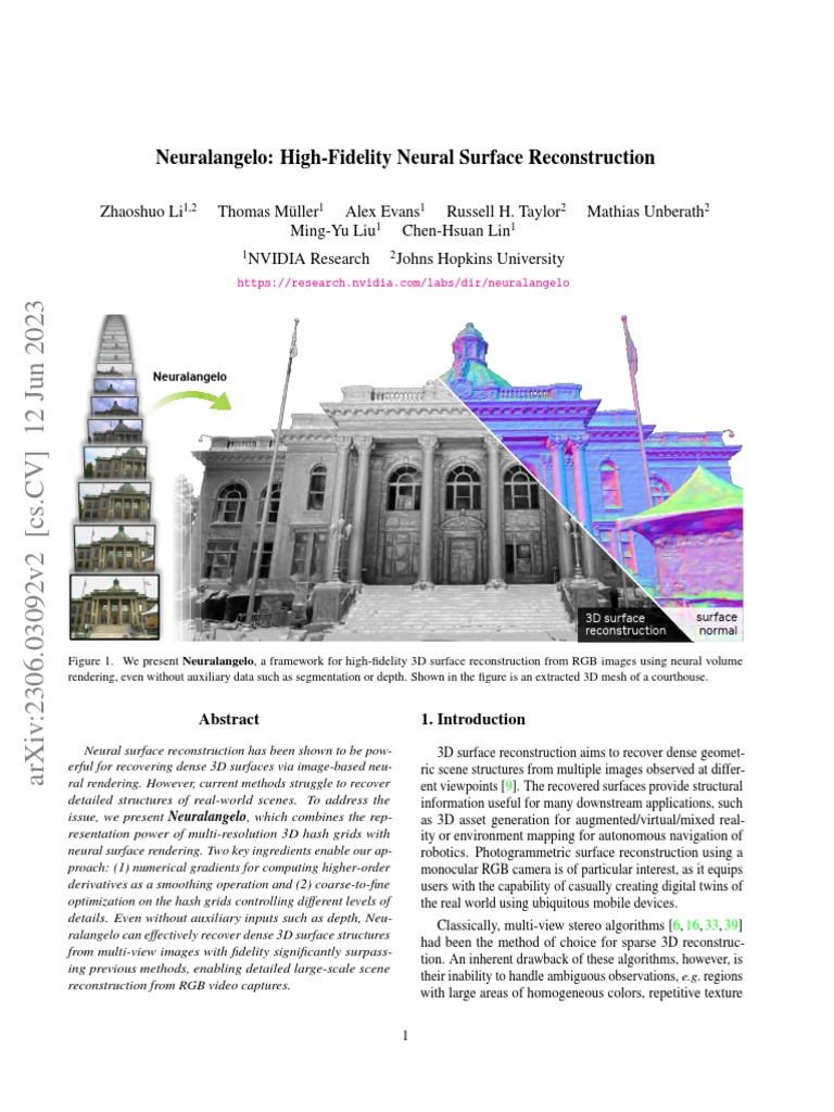 High Fidelity Neural Surface Reconstruction Pdf