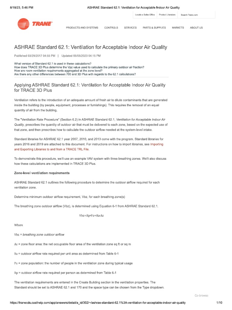 ASHRAE Standard 62 | PDF