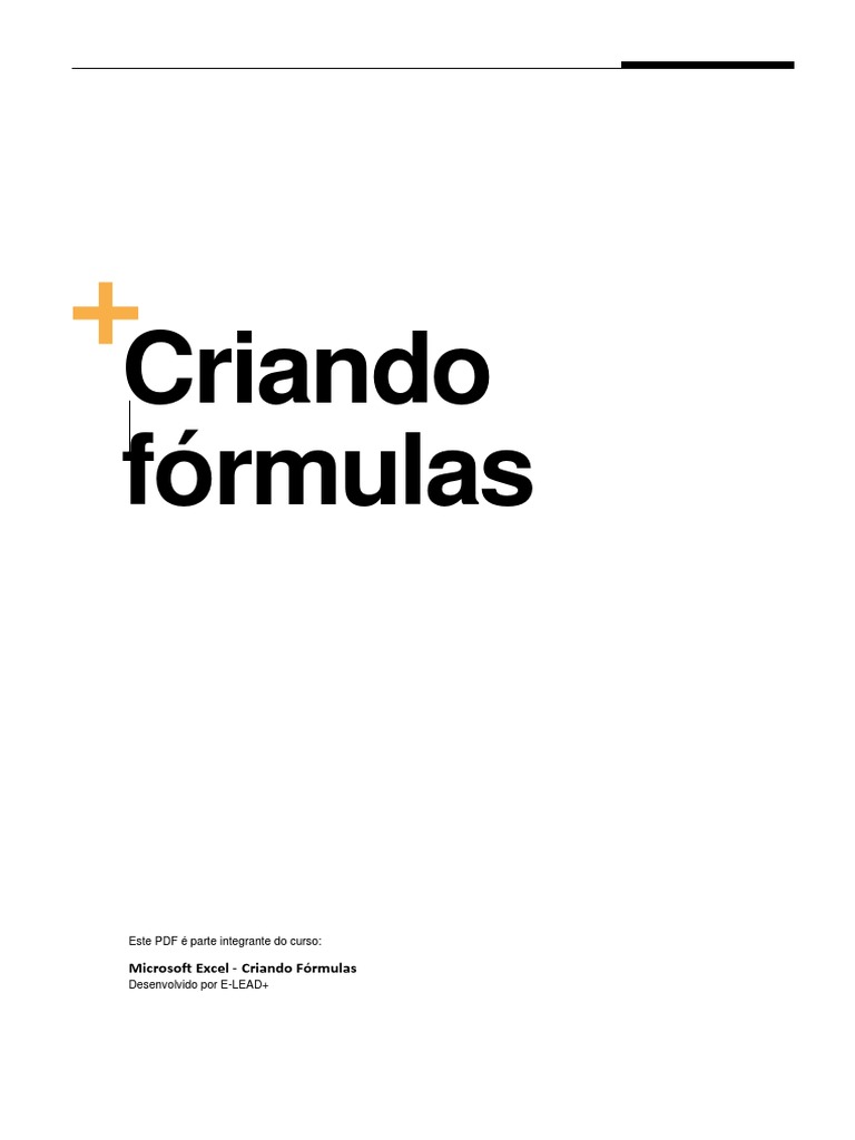 Apostila Excel Criando Formulas | PDF | Microsoft Excel | Matemática
