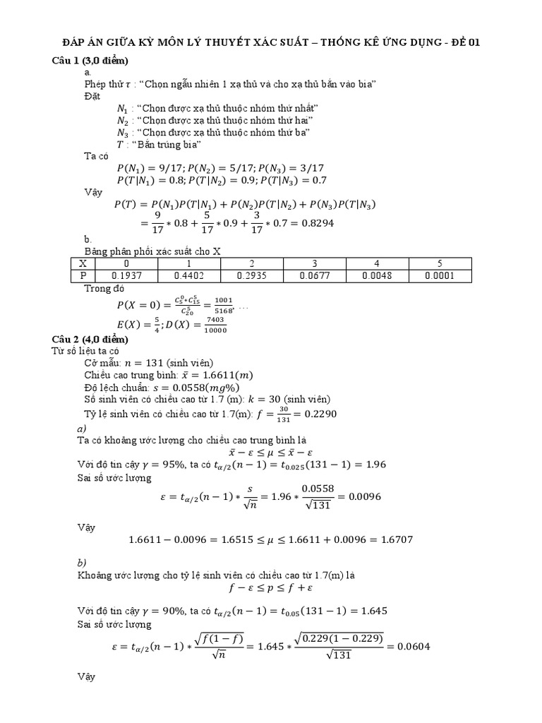 Dap An de Thi Giua Ky Ltxstkud Cd17 Hk2 2022 12 | PDF