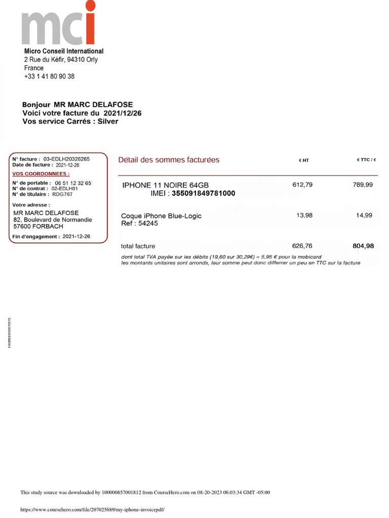 My Iphone Invoice PDF | PDF