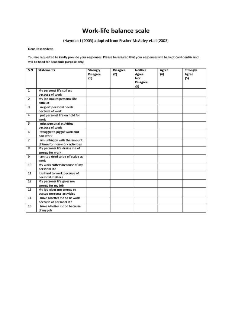Work-Life Balance - Hyman 2005 | PDF