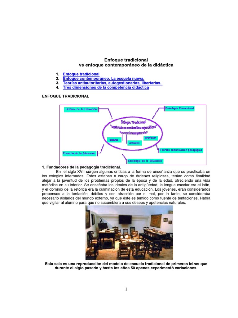 Enfoque Tradicional Vs Enfoque Contemporáneo de La Didáctica | PDF