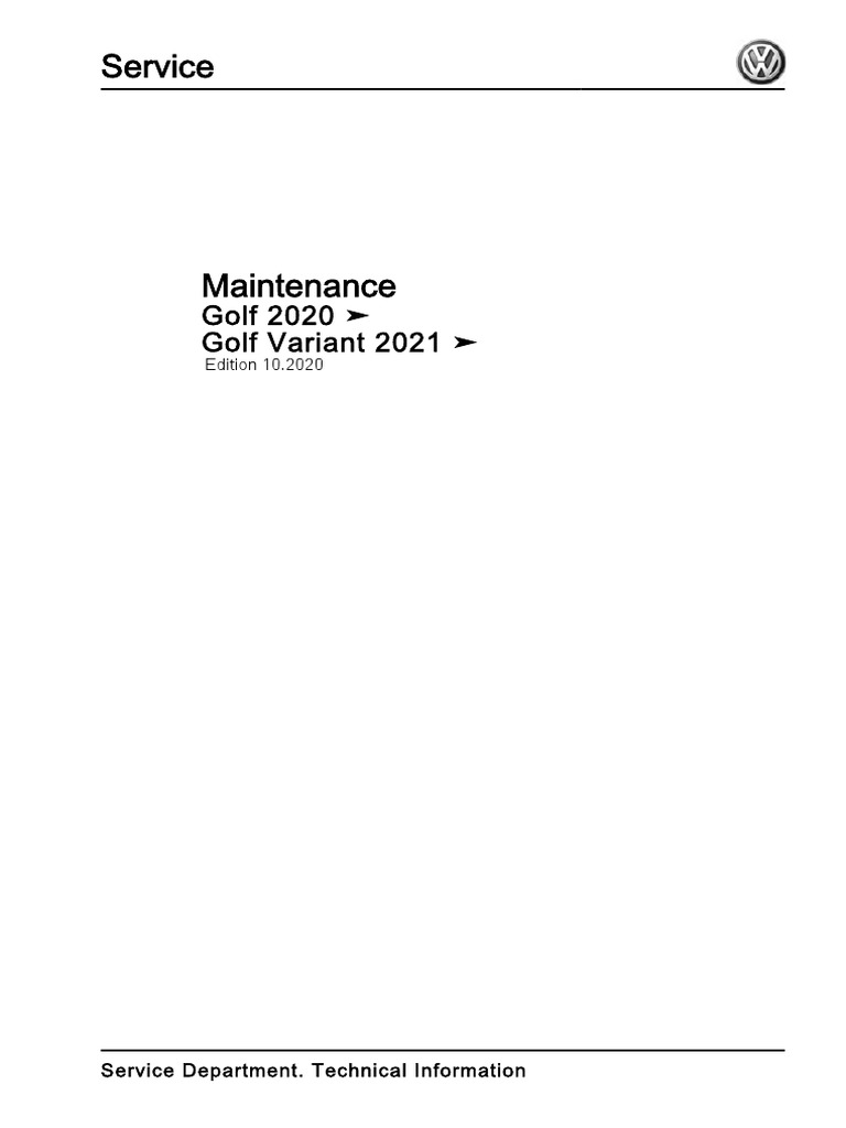 VW Golf 8 Maintenance Eng | PDF | Business | Computers