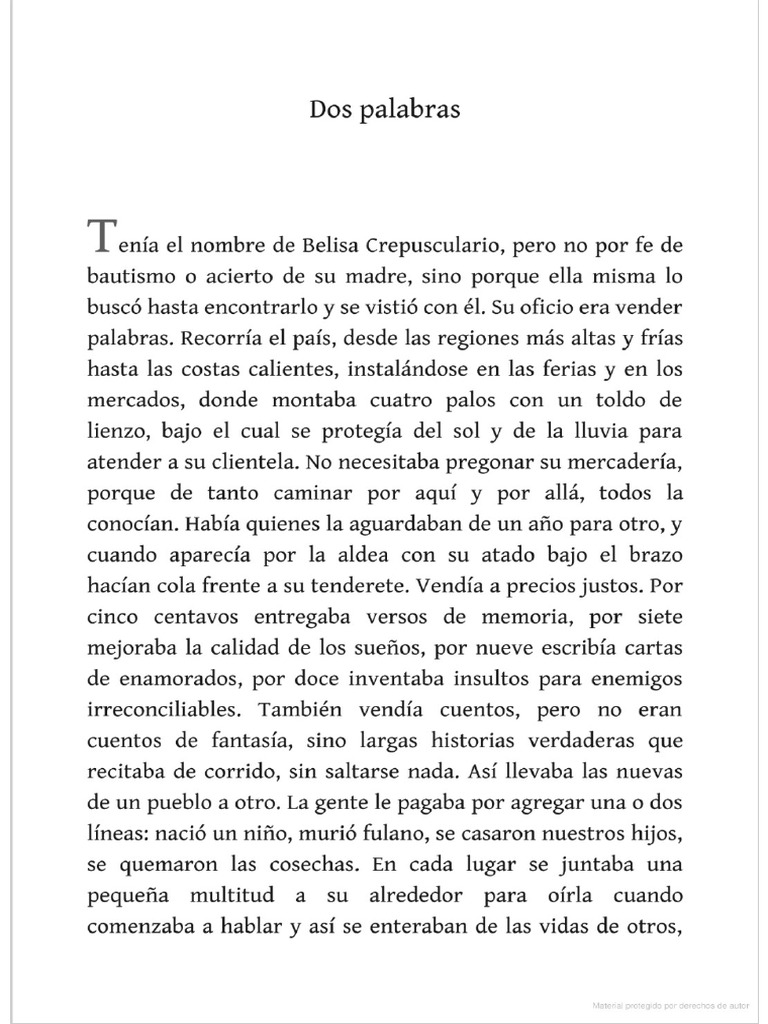 Dos Palabras Isabel Allende | PDF