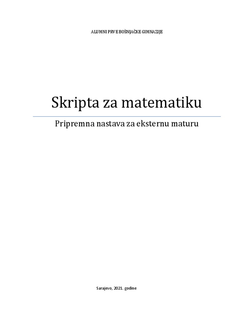 Matematika - Skripta | PDF
