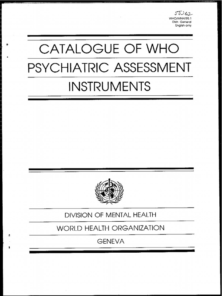 Catalogue of Who Psychiatric Assessment Instruments | PDF