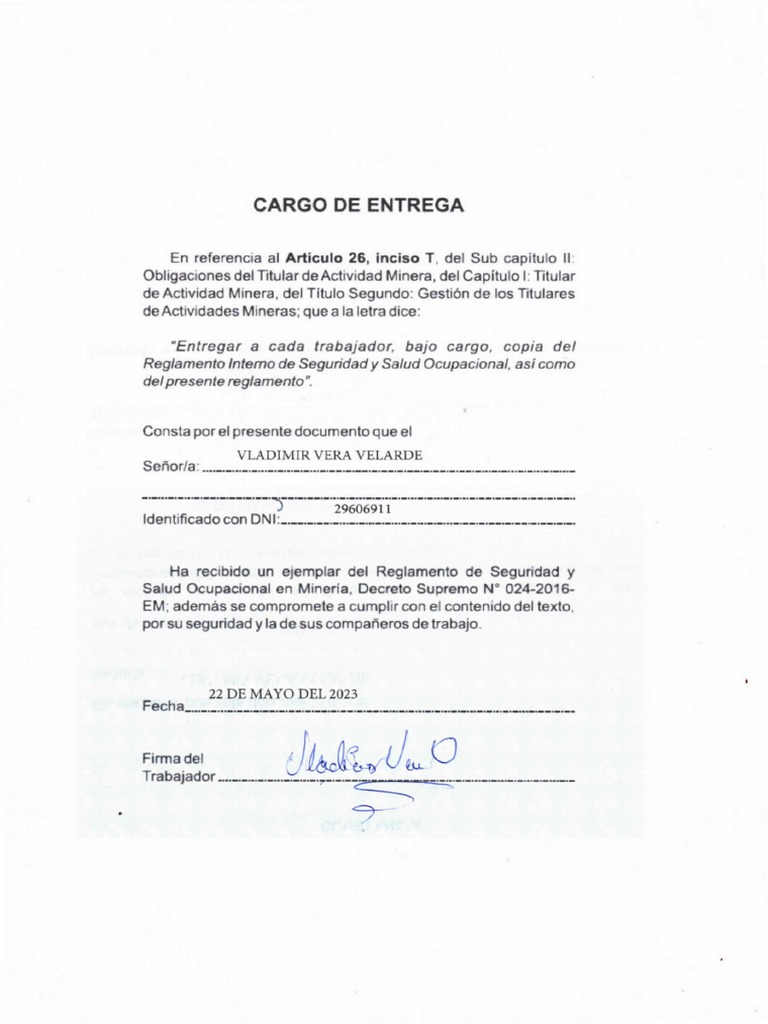 Cargo de Entrega | PDF