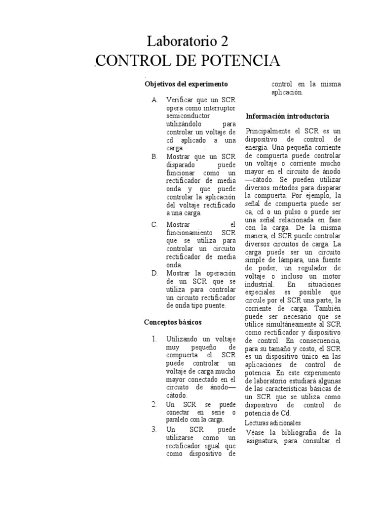 Lab 02 EPAcc O2023 | PDF | Rectificador | Energia electrica