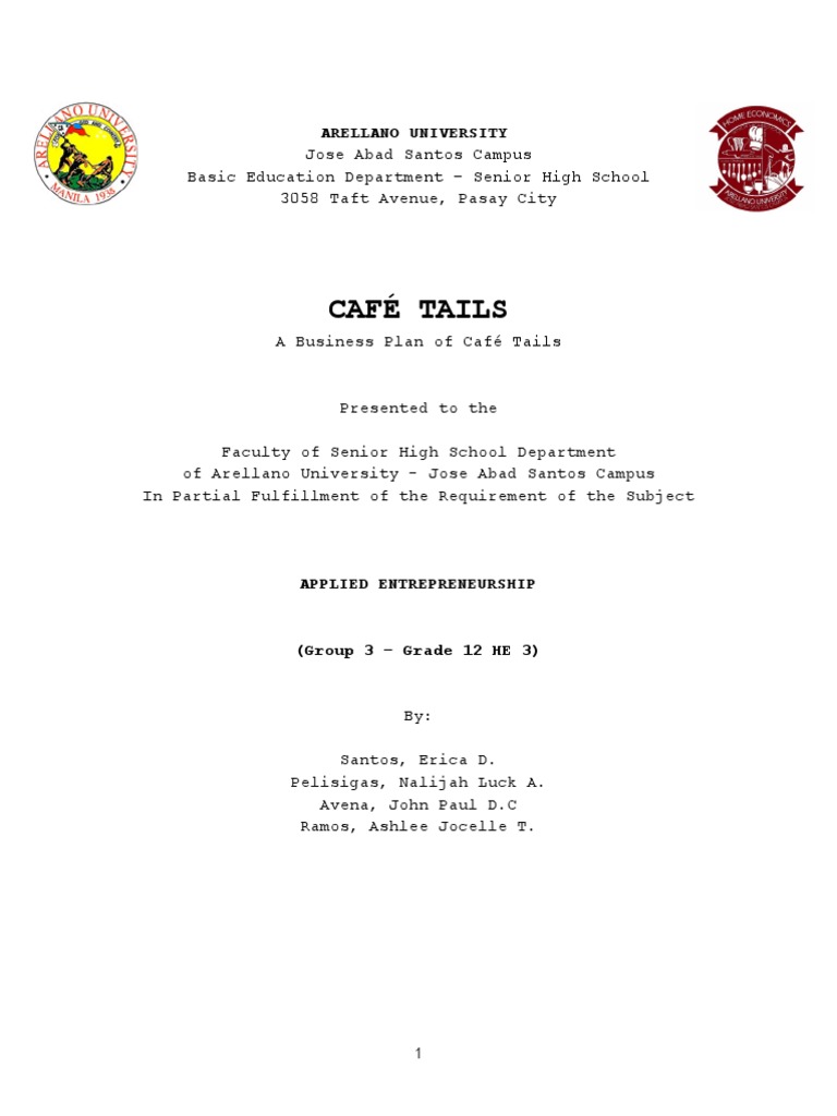 Café Tails: Mocktail Business Plan | PDF | Cooking, Food & Wine
