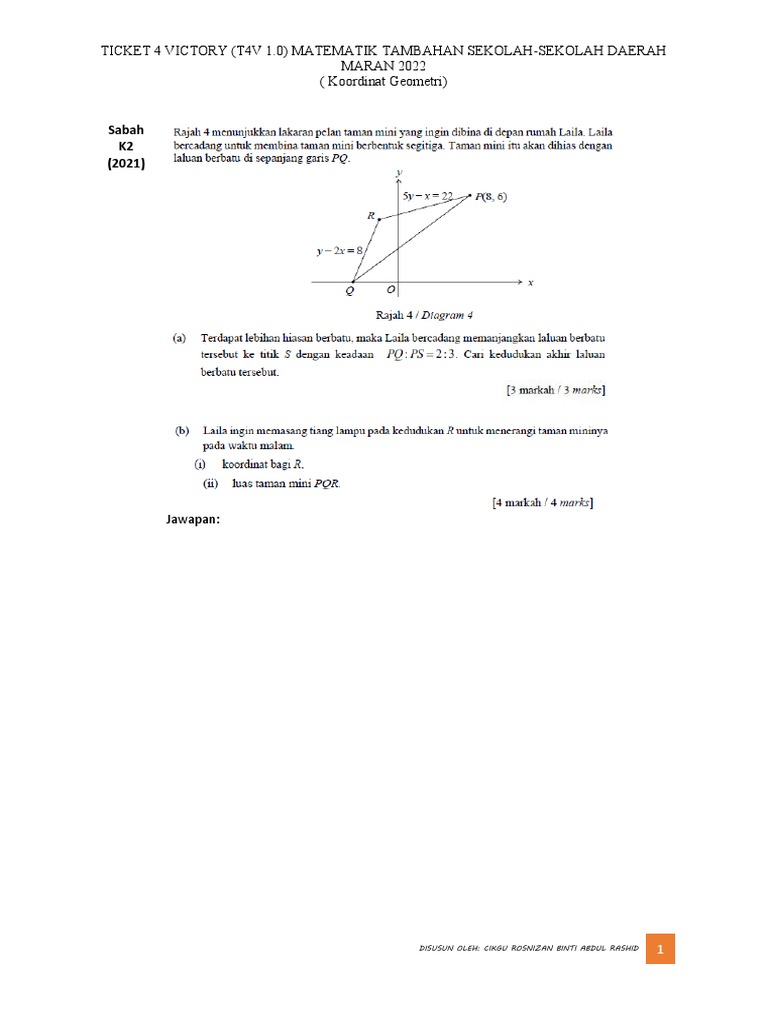 Soalan Geometry Coordinate | PDF
