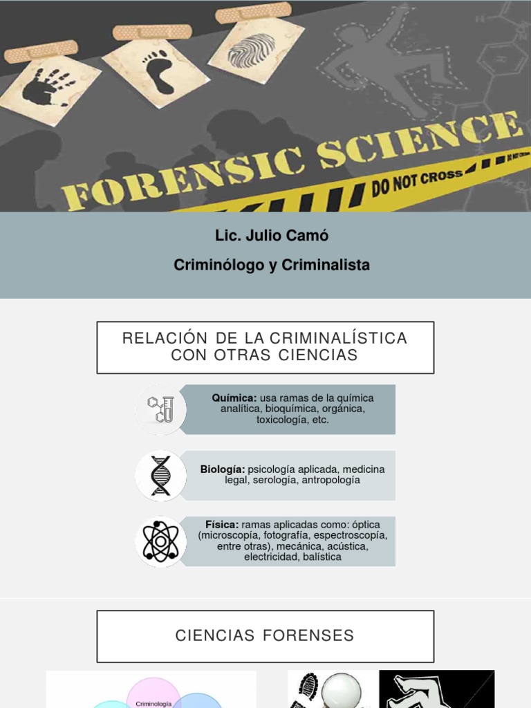 Presentación Ciencias Forenses JC | PDF | Ciencia forense | Balística