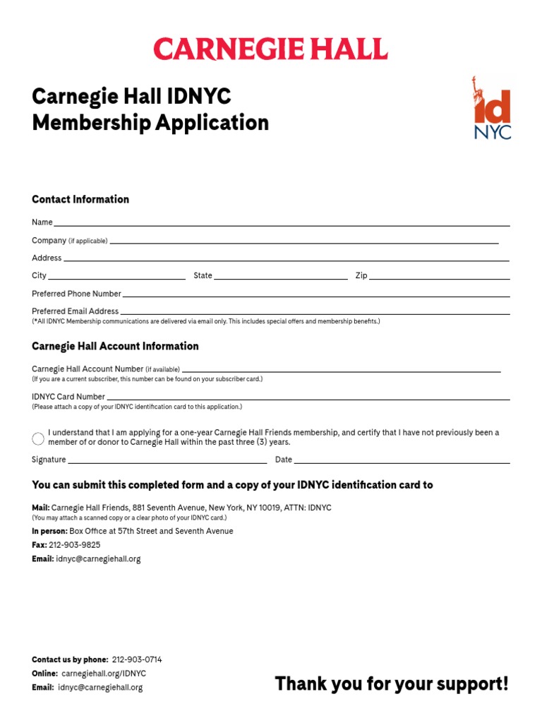 IDNYC Application Form | PDF