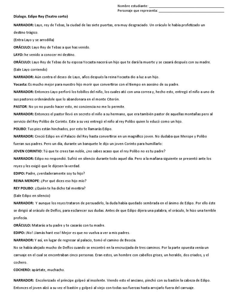 Edipo Rey - Teatro Breve | PDF