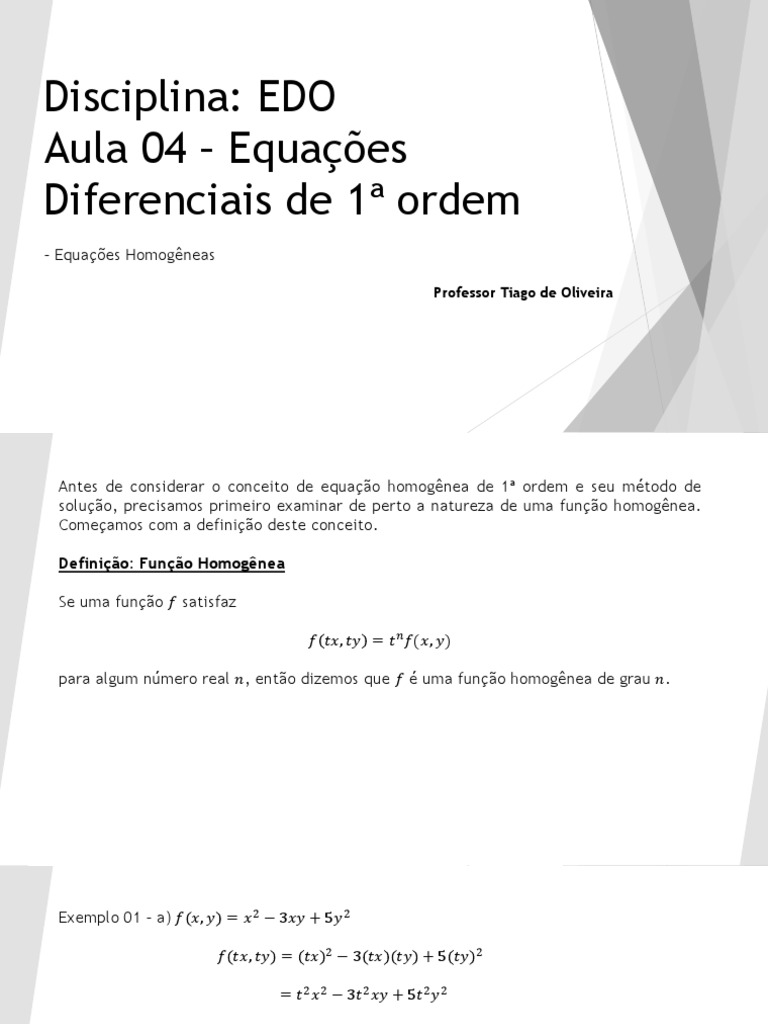 Notas de Aula 04 - EDO | PDF