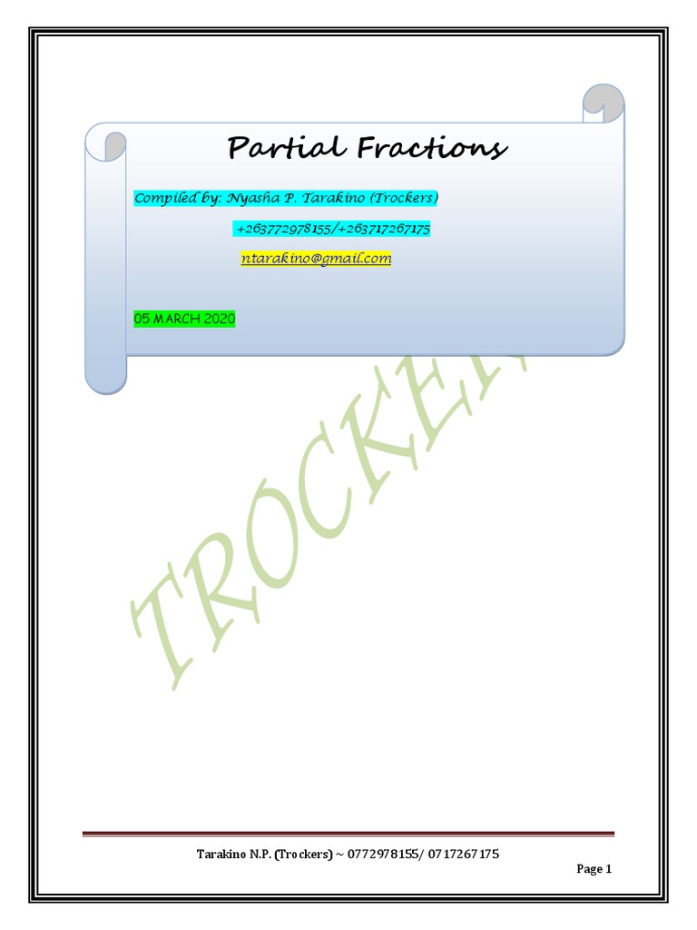 Partial_Fractions_Notes_-_By_mhoshiwa blessing | PDF