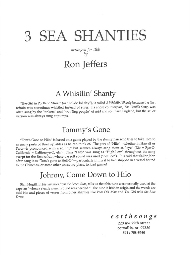 3 Sea Shanties | PDF